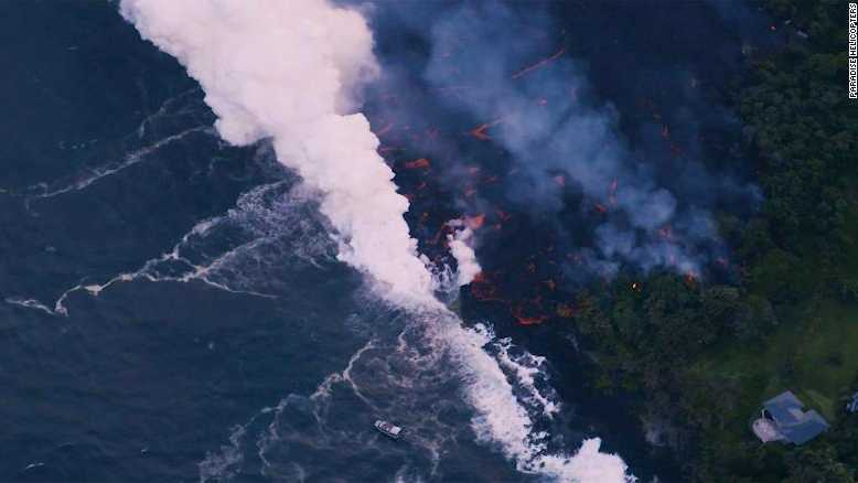 See lava from Hawaii volcano reach the ocean