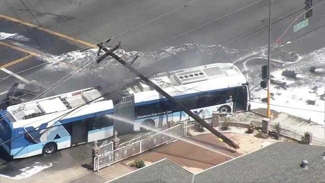 Crash involving VTA bus sparks vehicle fire in San Jose