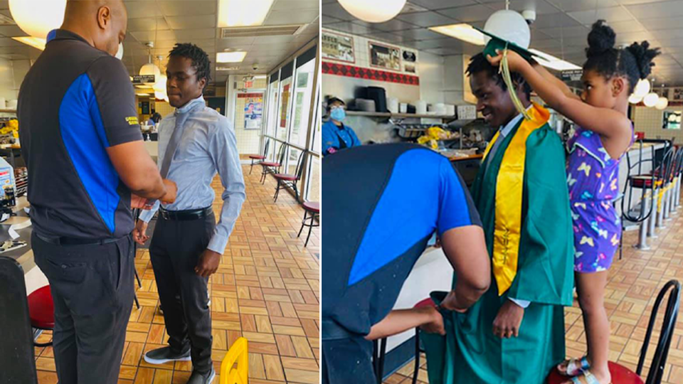Waffle House Center Point workers high school graduation