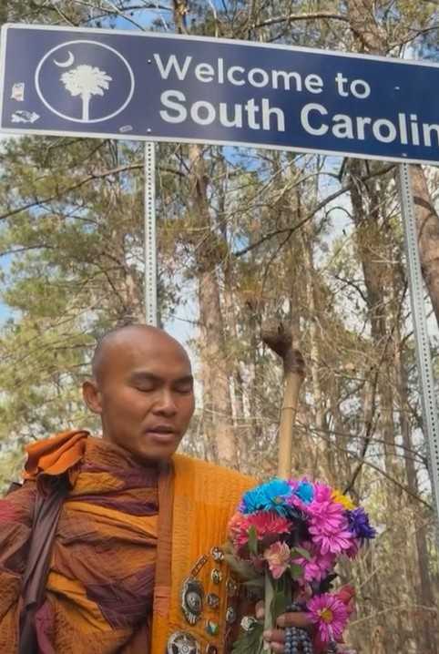 Buddhist monks reach South Carolina on Walk for Peace