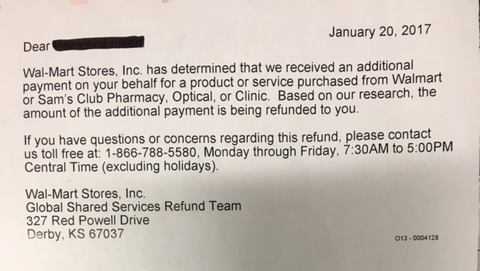 Walmart corrects refund check 'scam' warning