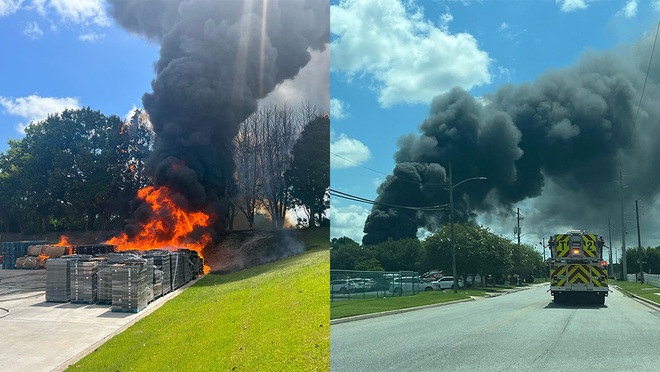 Georgia fire crews respond to blaze outside Walmart