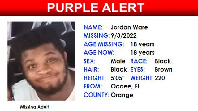 Ocoee police issue Purple Alert for missing 18-year-old with autism
