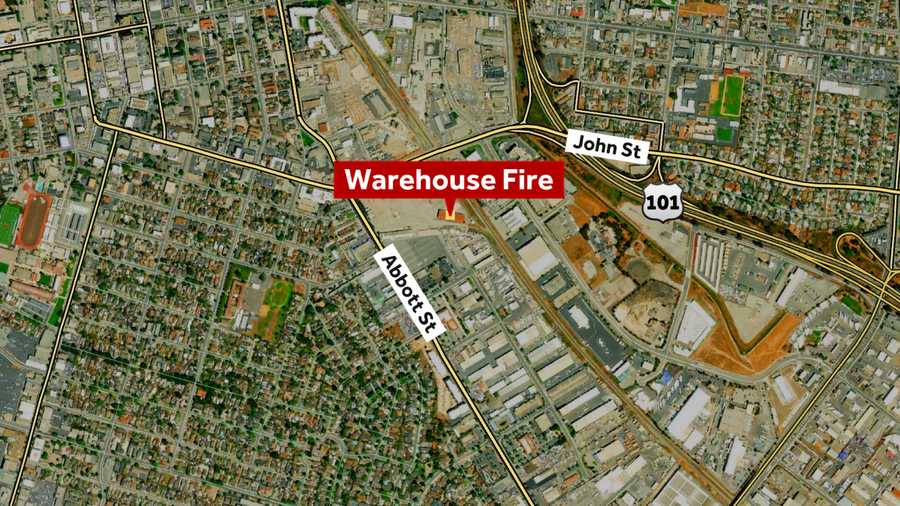 Crews battle warehouse fire near John and Abbott streets