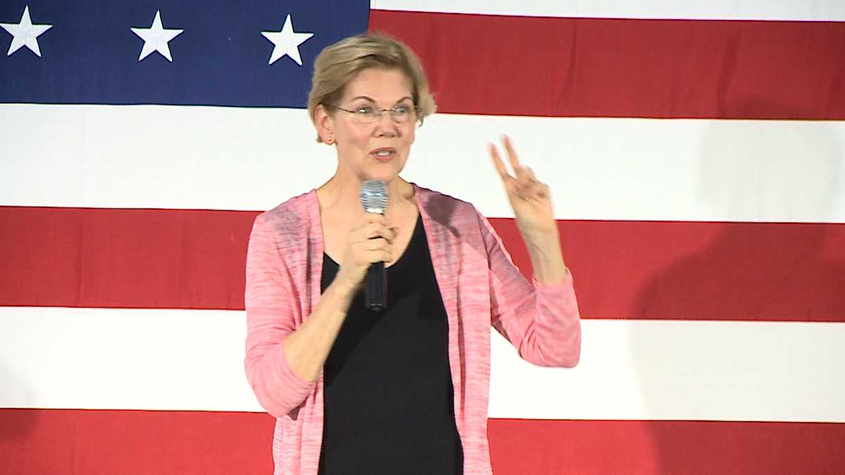 Presidential hopeful Sen. Elizabeth Warren visits flood victims before ... Presidential hopeful Sen. Elizabeth Warren visits flood victims before ...