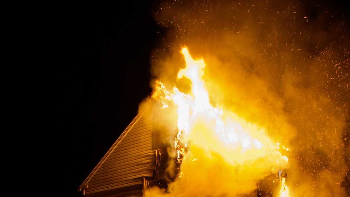 PHOTOS: Heavy flames engulf house, car in Lancaster County, Pa.