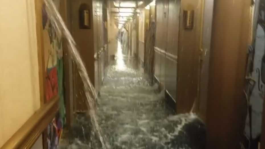 Video: Water line break floods dozens of rooms on Carnival cruise