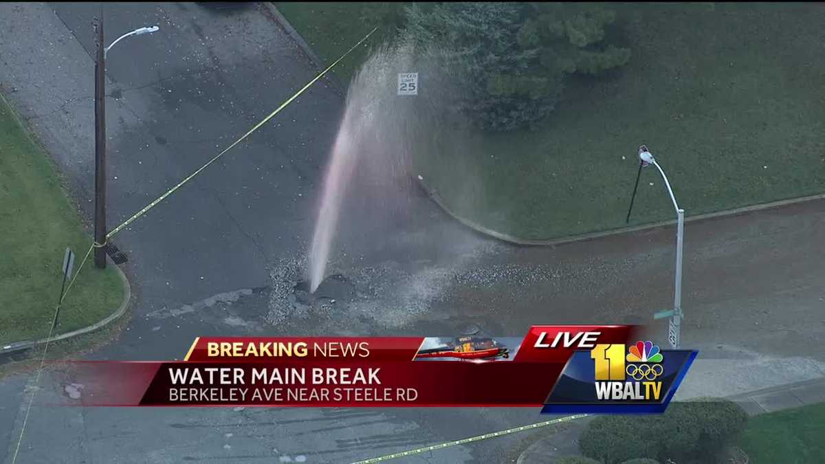 Crews work on water main break in northwest Baltimore