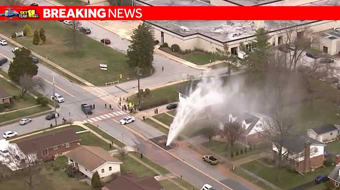 Water main breaks near school in Cockeysville