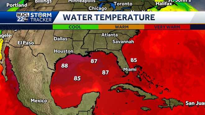 Water Temperature Gulf Of Mexico Map - Map