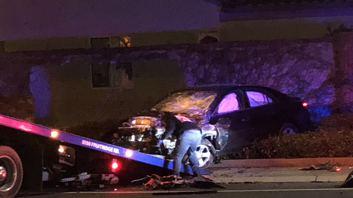 Brick wall saves home in Sacramento car crash