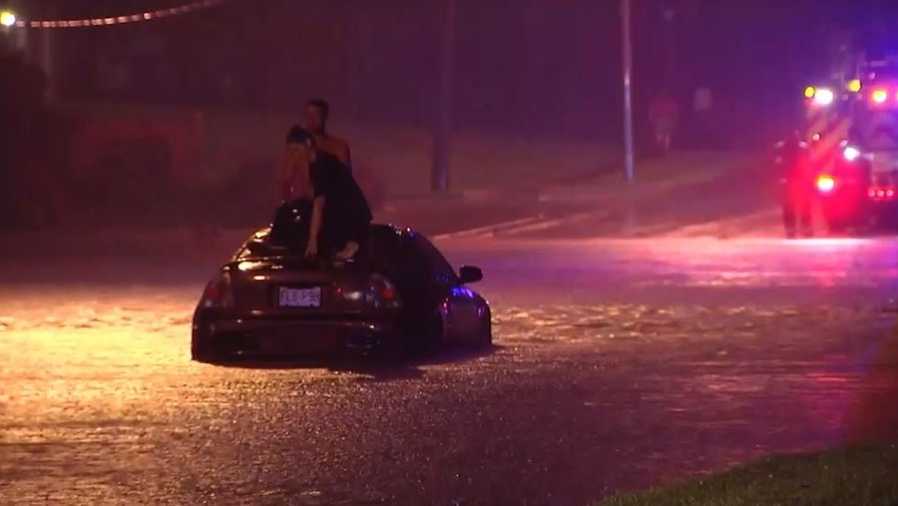 See images of Tuesday's historic flooding in Kansas City