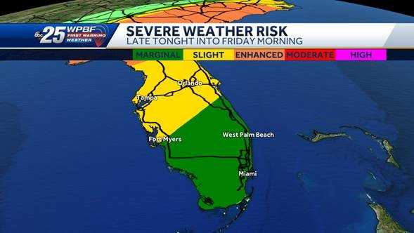 Isolated Severe Weather Threat Across South Florida