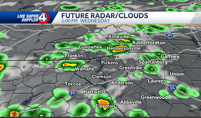 Greenville: Isolated thunderstorms move through