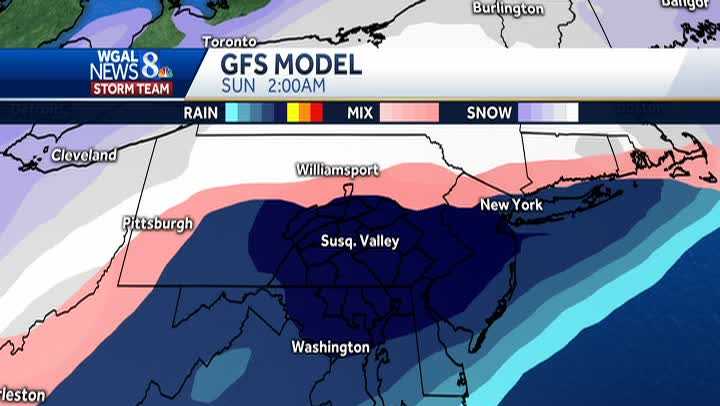 Central Pennsylvania weather snow maps, graphics