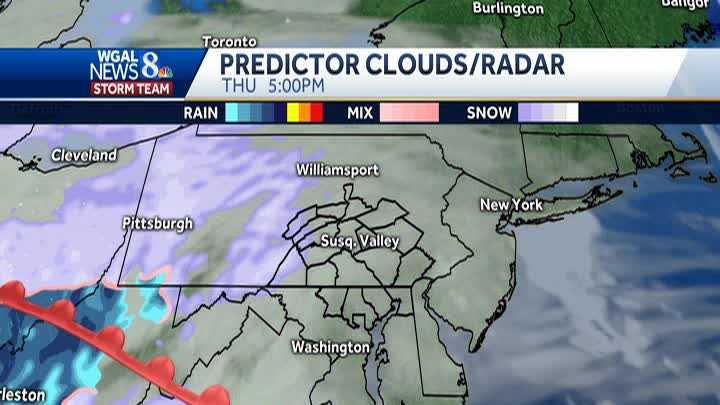 Central Pennsylvania weather snow maps, graphics