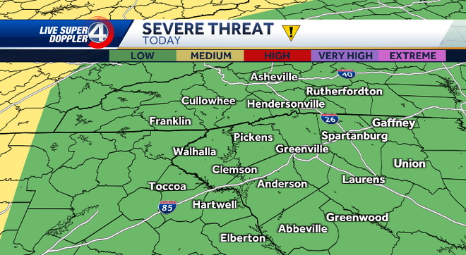 Greenville: Isolated thunderstorms move through