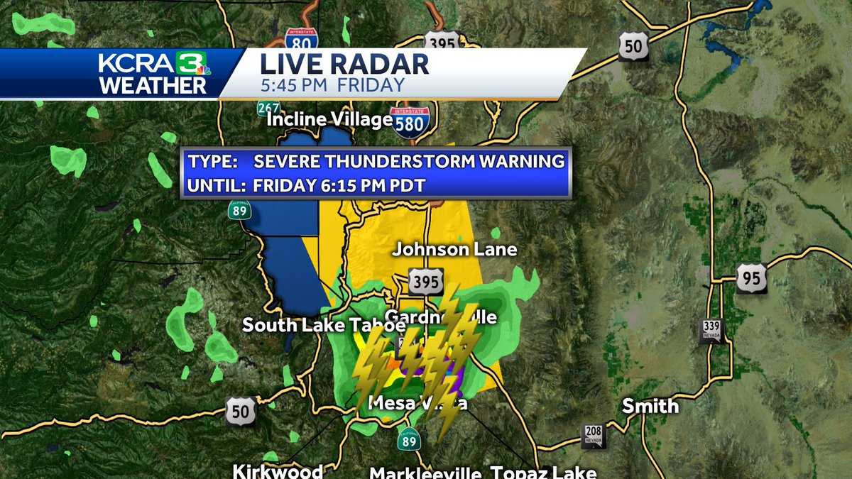 Severe thunderstorm warning lifted for South Lake Tahoe area