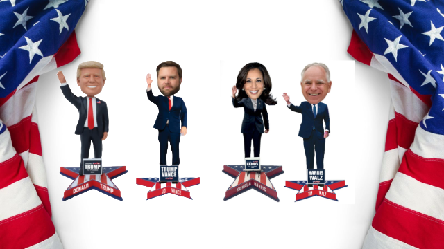 Limited-edition Kamala Harris and Tim Walz bobbleheads unveiled