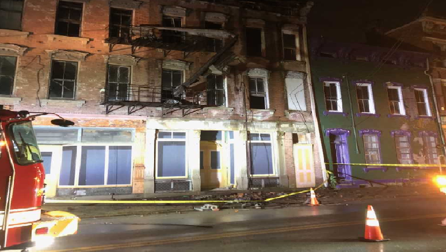 Firefighters respond to partial building collapse in Over-The-Rhine