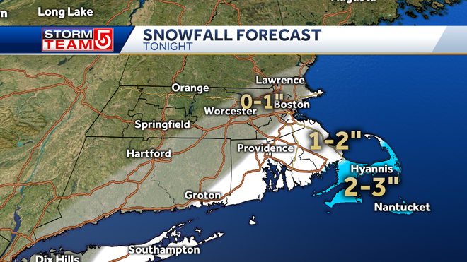 Patchy, light snow falling during morning commute