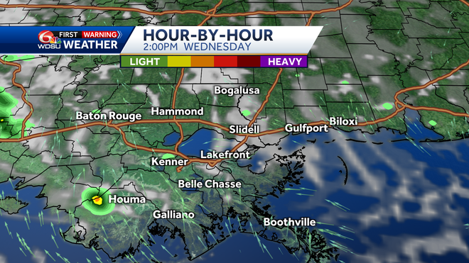 New Orleans Louisiana weather forecast high temp rain chances