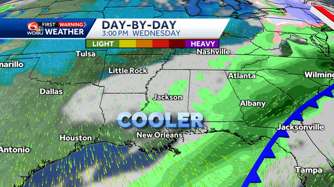 New Orleans Easter forecast weather high low temp rain chances