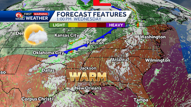 New Orleans Louisiana weather forecast high temp rain chances