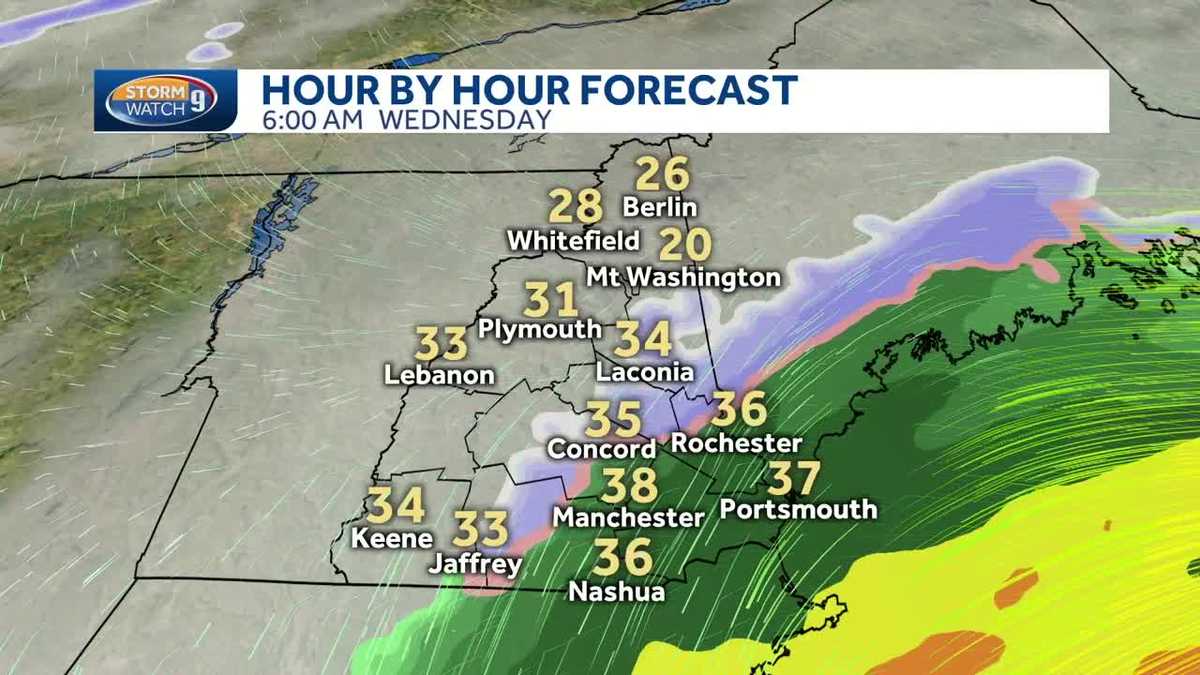 Wet snow, rain expected as coastal storm brushes NH