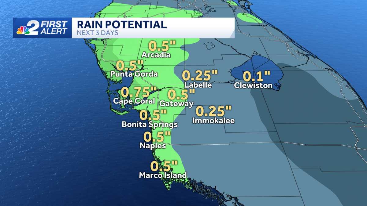 Dry weather on Tuesday, followed by rain mid-week