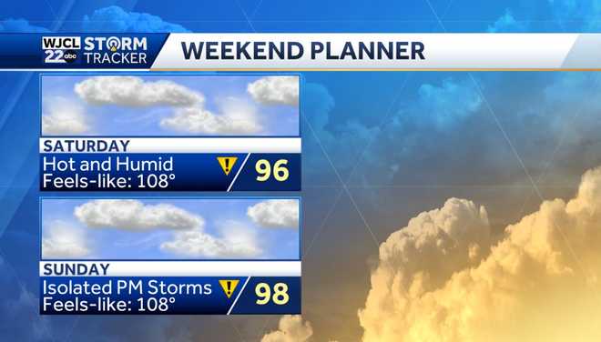Savannah: Very hot and humid this weekend