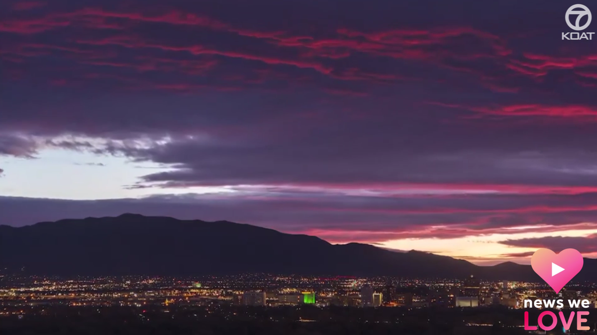 Stunning winter sunrise timelapse over Albuquerque