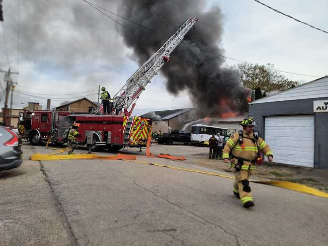Structure fire reported on Maple Street in West Harrison, Indiana