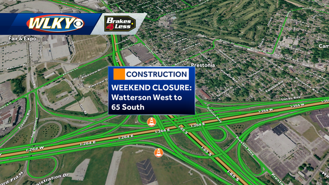 Watterson Expressway ramps to I-65 closing this weekend