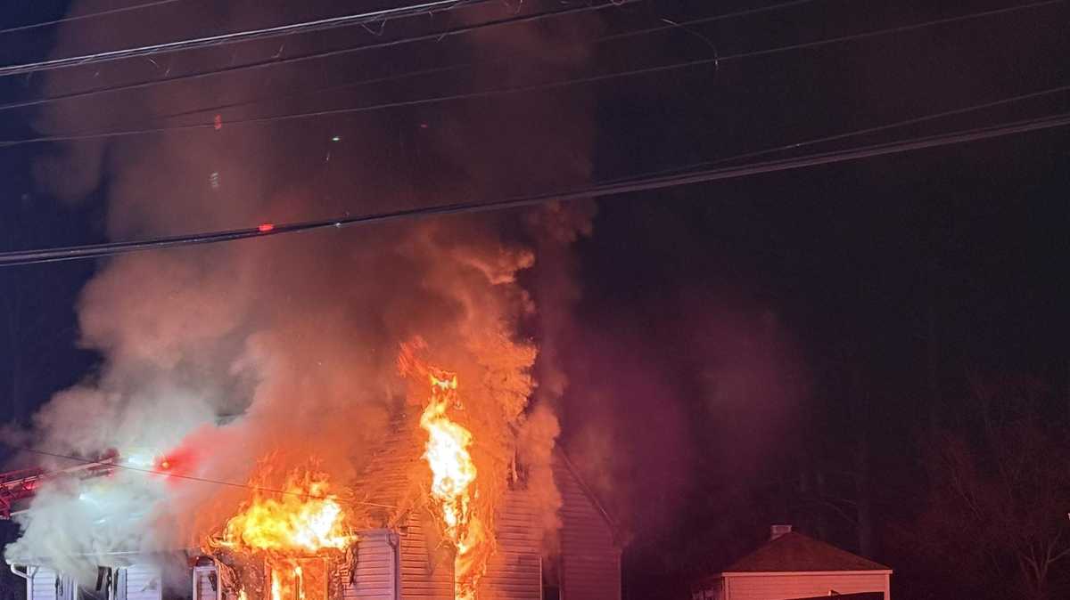 WATCH: Heavy flames engulf Chester County, Pa. house