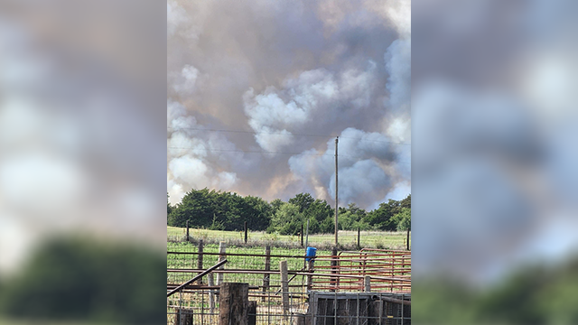 Oklahoma crews battling large wildfire near Fairview