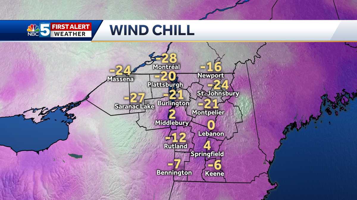 Arctic cold front brings subzero wind chill temperatures