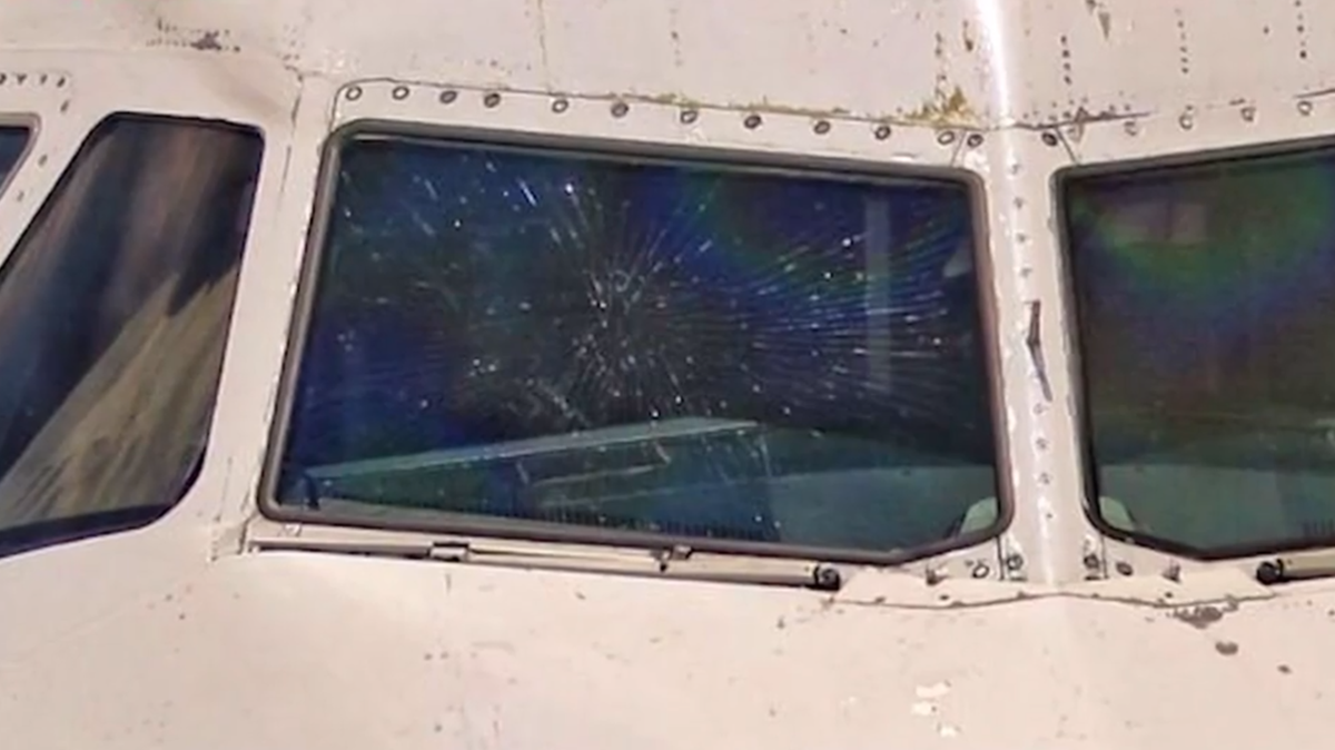 Plane makes emergency landing after windshield shatters during flight