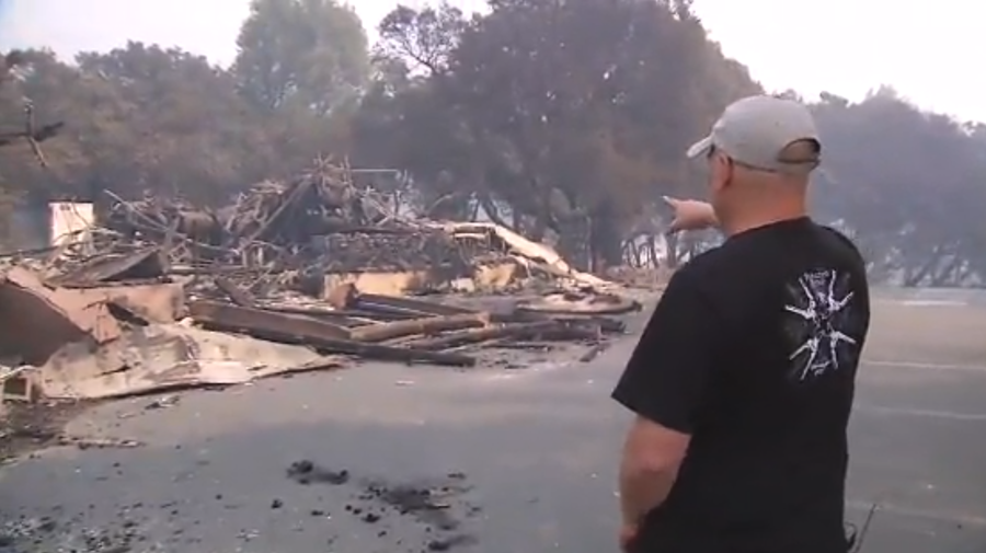 Winery owner shows destruction left behind by wildfires