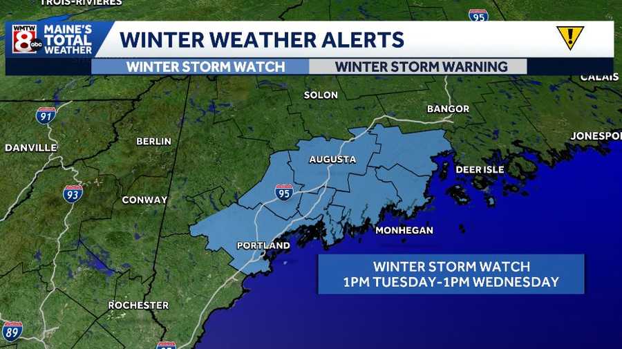 Winter Storm Watch in effect for Tuesday snowfall