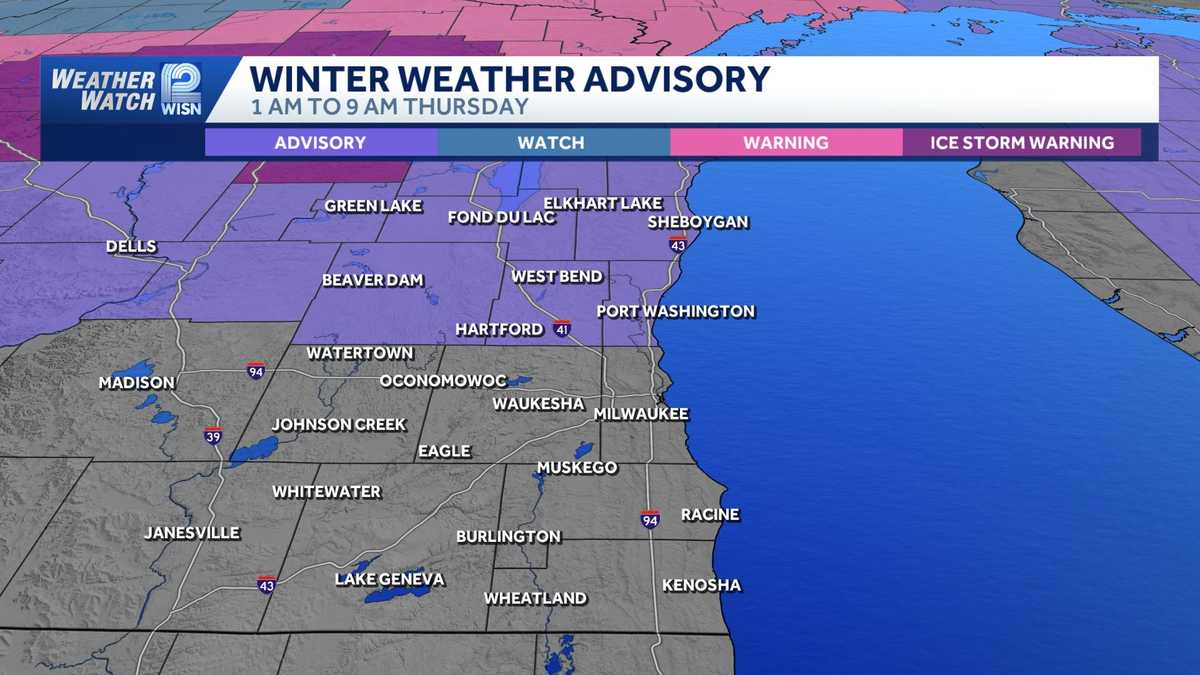 Winter weather advisory warns of icy commute in Wisconsin Thursday