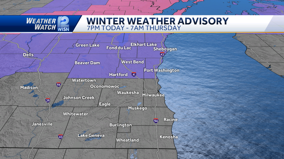 Winter weather advisory: Wisconsin counties face snow, strong wind