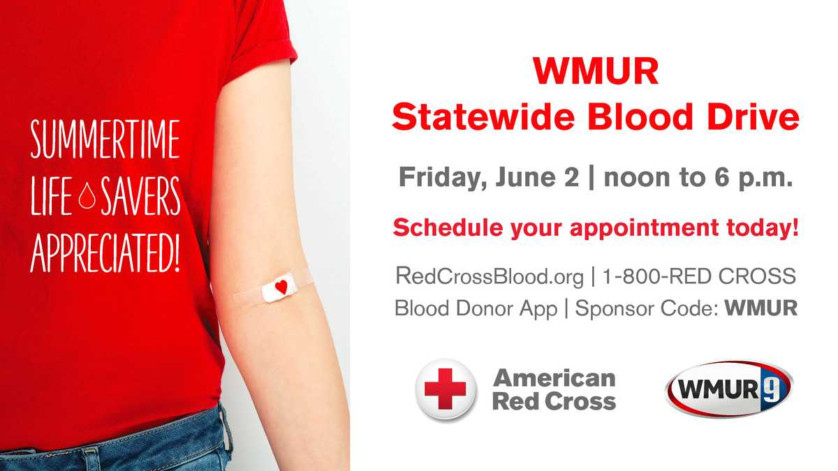 2023 New Hampshire blood drive sponsored by WMUR, Red Cross