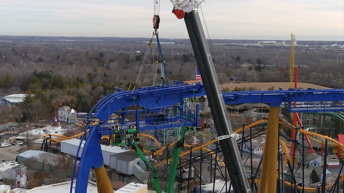 Six Flags Great America places track on new record-breaking coaster