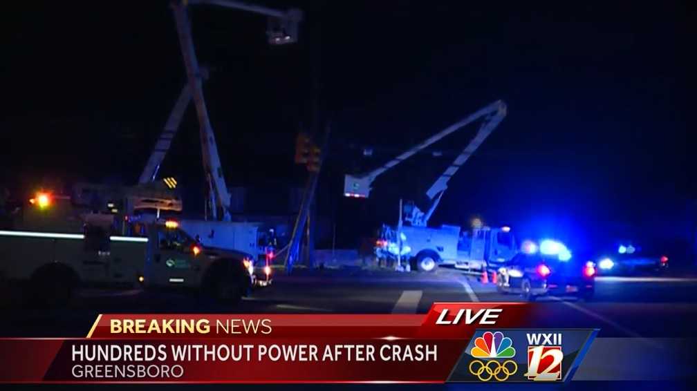Power restored after hit-and-run crash in Greensboro; police search for ... Power restored after hit-and-run crash in Greensboro; police search for ...