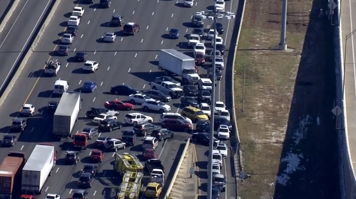 Watch: Texas drivers go wrong way on interstate to avoid ice