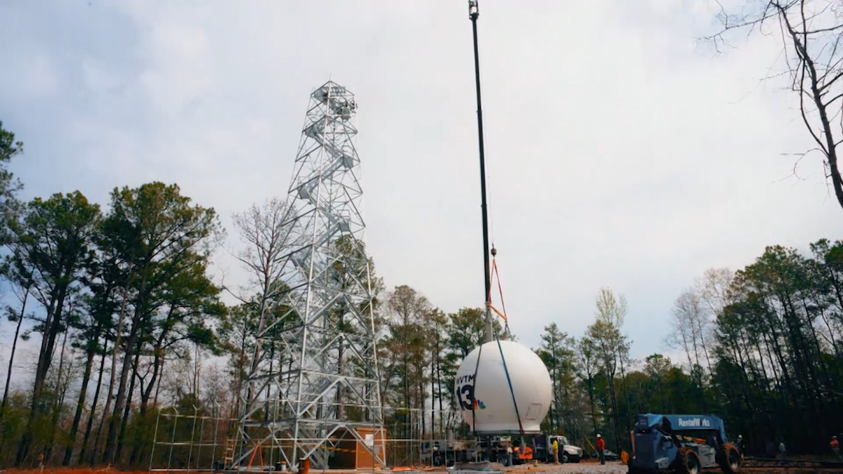 PHOTOS: WVTM 13 Live Doppler radar rises up in central Alabama