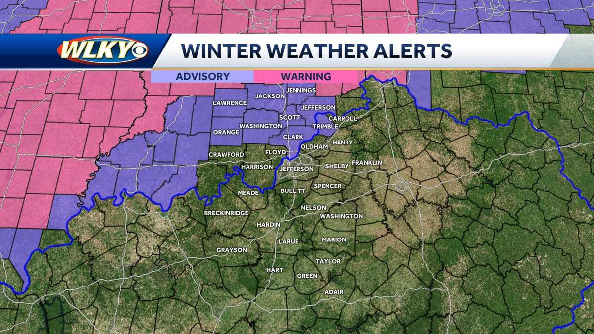 Winter weather: Mostly rain in Louisville, snow stays north