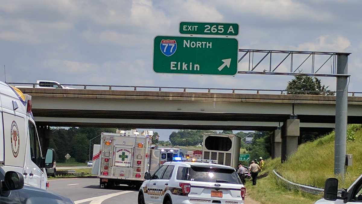 U.S. 421 South bound closed at I-77 after car runs off bridge