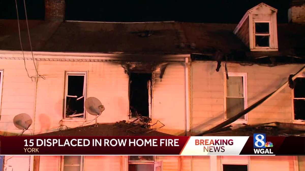 Row home fire displaces 15 residents